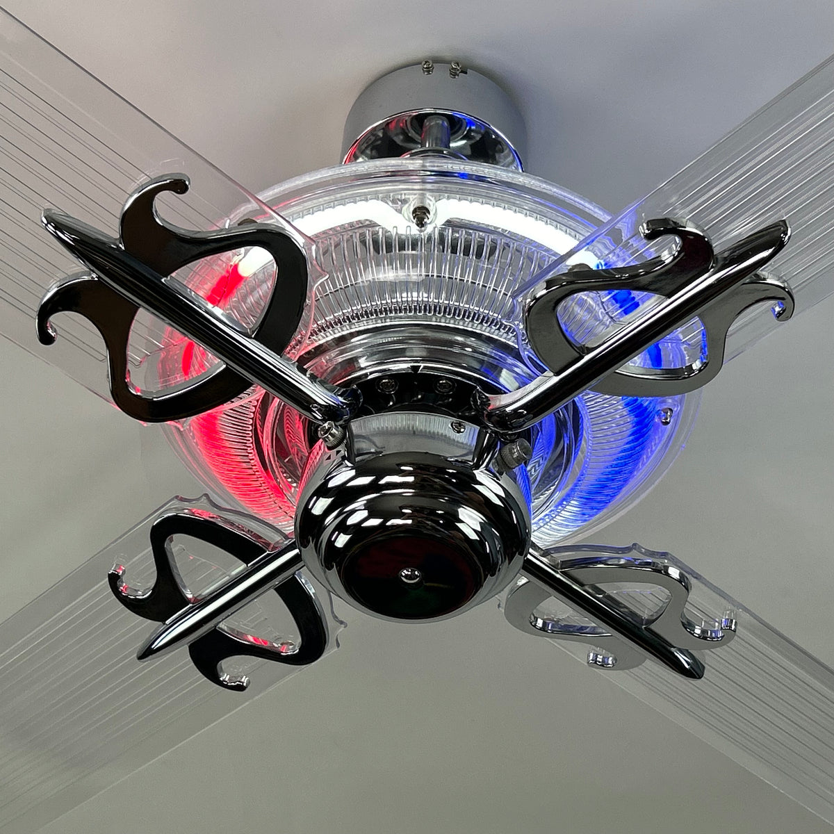 Delray™ Barbershop Edition Neon Ceiling Fan| The Neon Fan Company